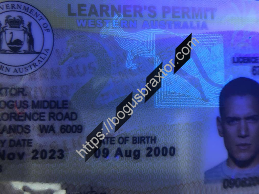 Western Australia Learners Permit Fake ID - Bogusbraxtor